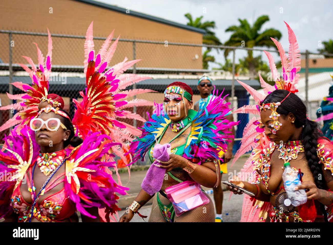 Grand Kadooment 2022 being held in Barbados on the ABC Highway Stock ...