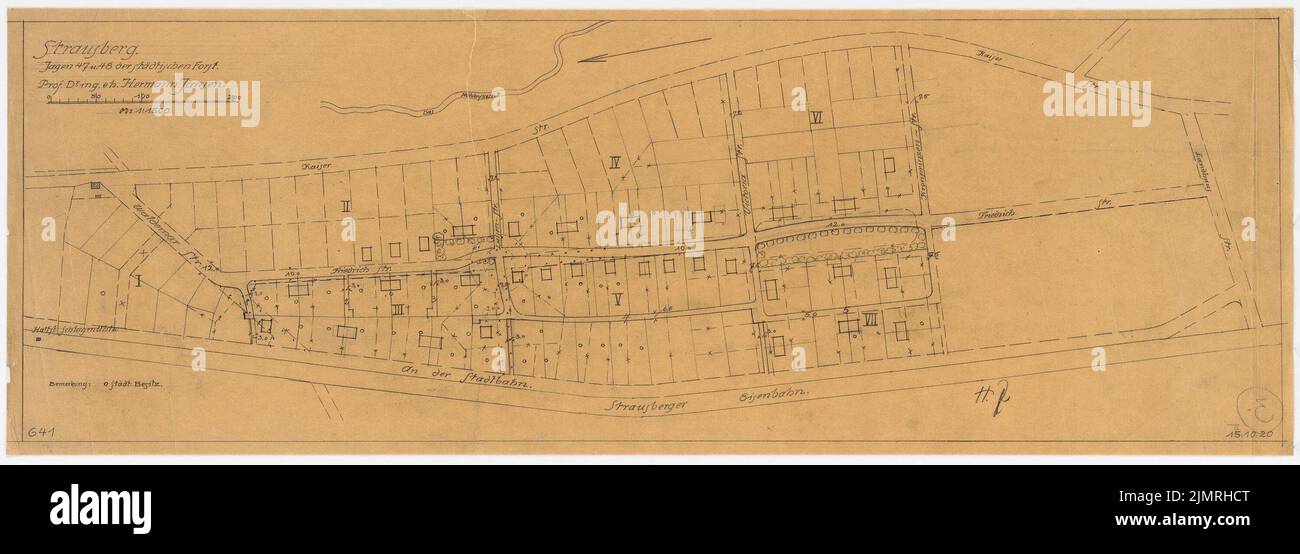 Jansen Hermann (1869-1945), partial development plan, Strausberg ...