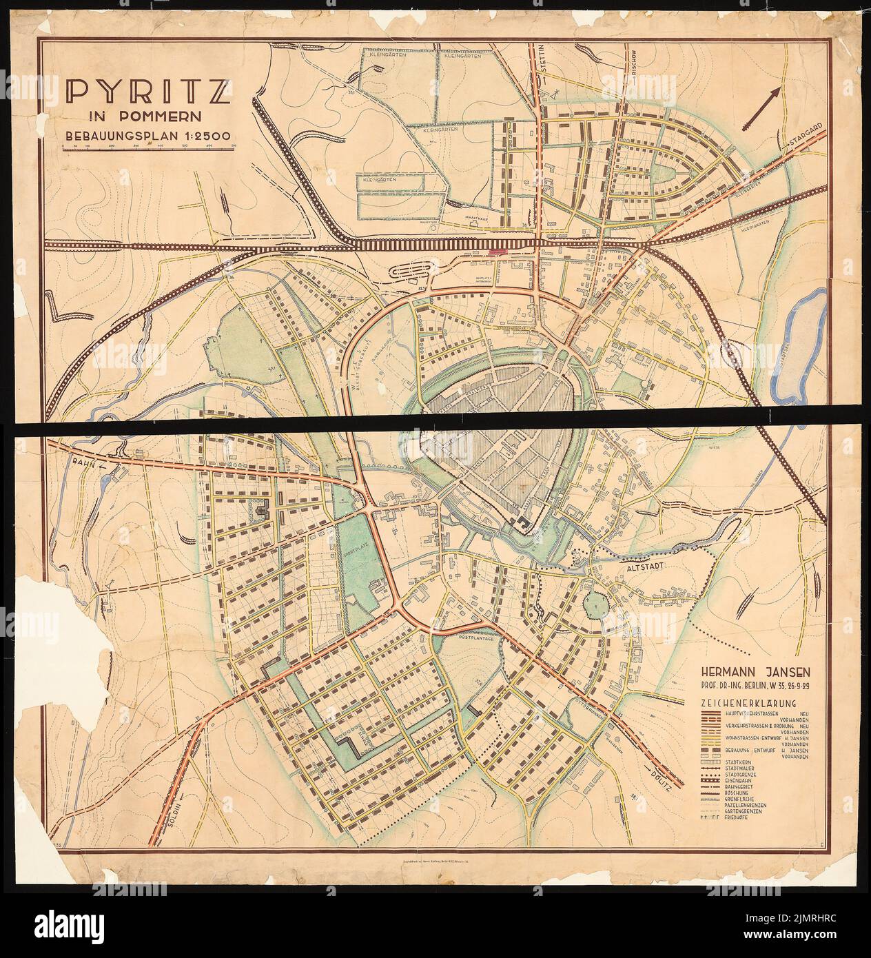 Jansen hermann 1869 1945 stadterweiterung pyritz lageplan 1 hi-res ...