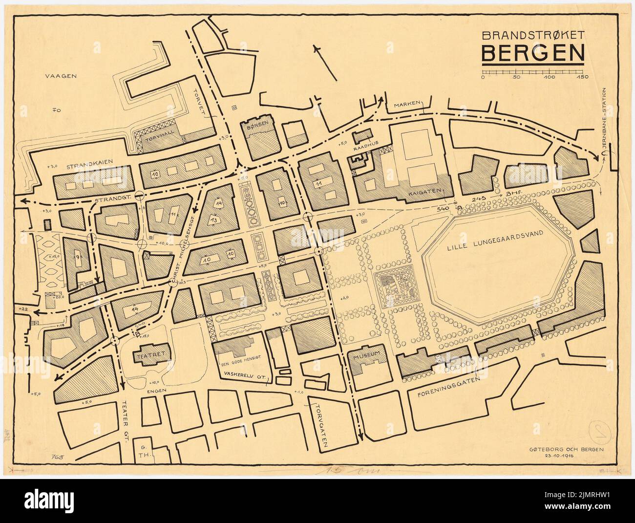 Jansen Hermann (1869-1945), partial development plan, Bergen (October ...