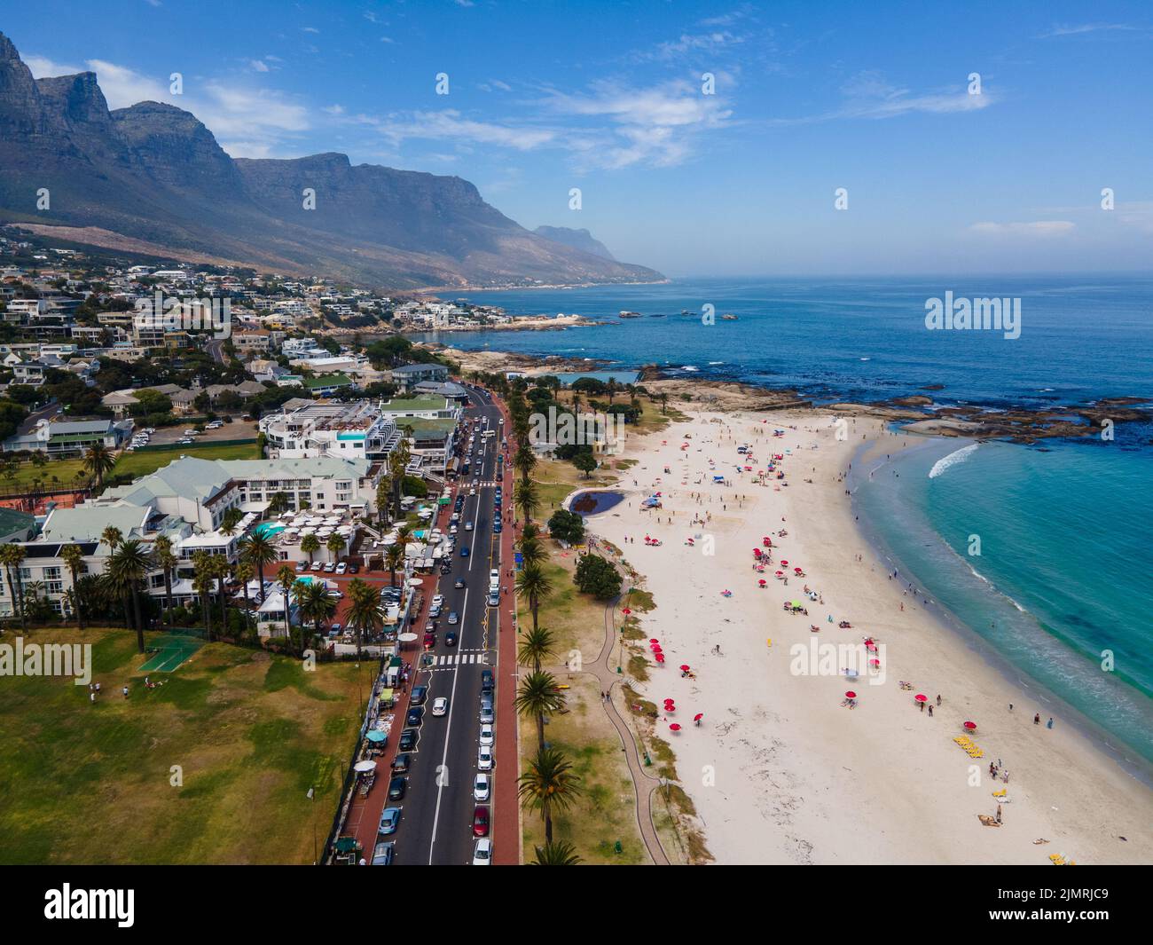 View from The Rock viewpoint in Cape Town over Campsbay, view over ...