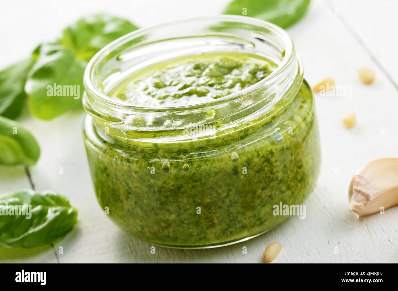 Pesto sauce jar Stock Photo - Alamy