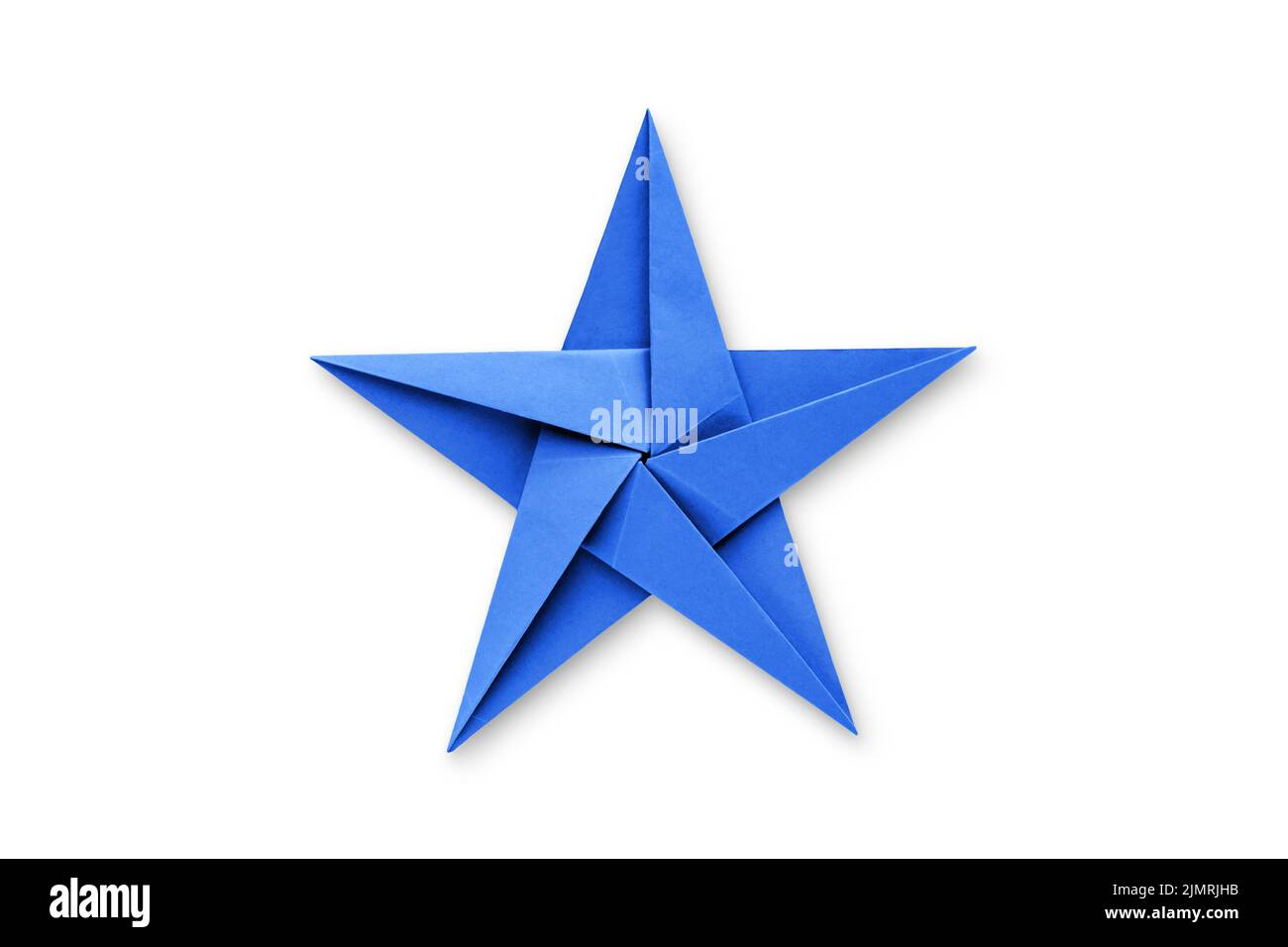 Blue paper star origami isolated on a white background Stock Photo - Alamy