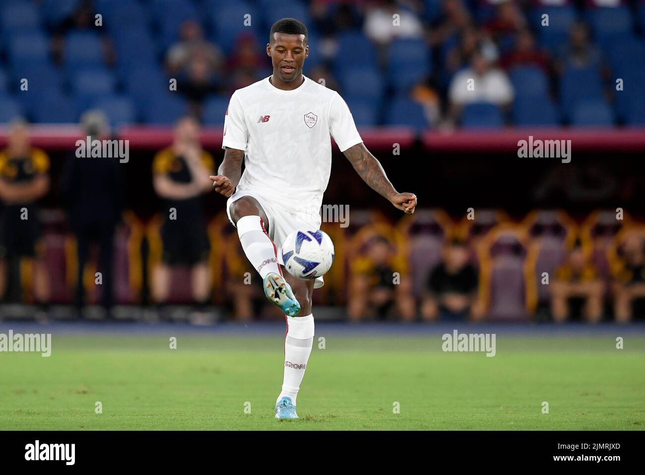 Rome, Italy. 07th Aug, 2022. Georginio Wijnaldum of AS Roma during warm ...