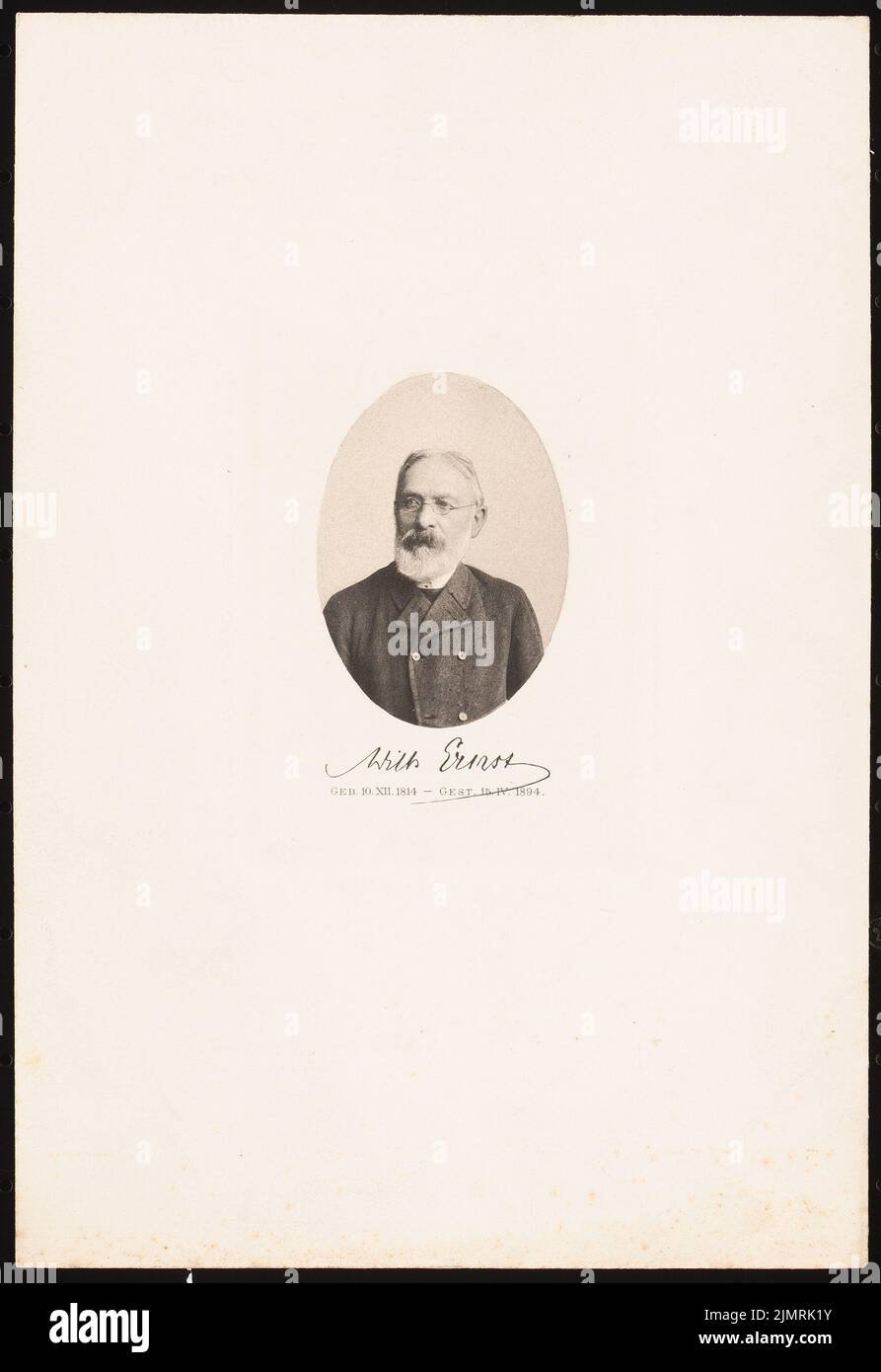 Unknown artist, portrait Wilhelm Ernst (without dat.): Portrait by ...