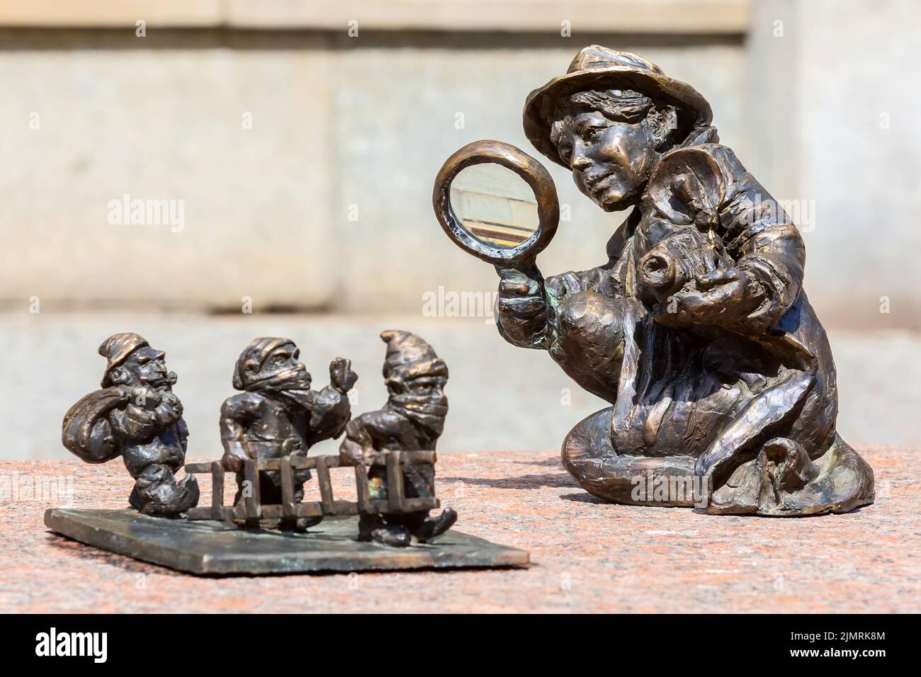 Dwarf gnome sculpture, Wroclaw, Poland Stock Photo - Alamy
