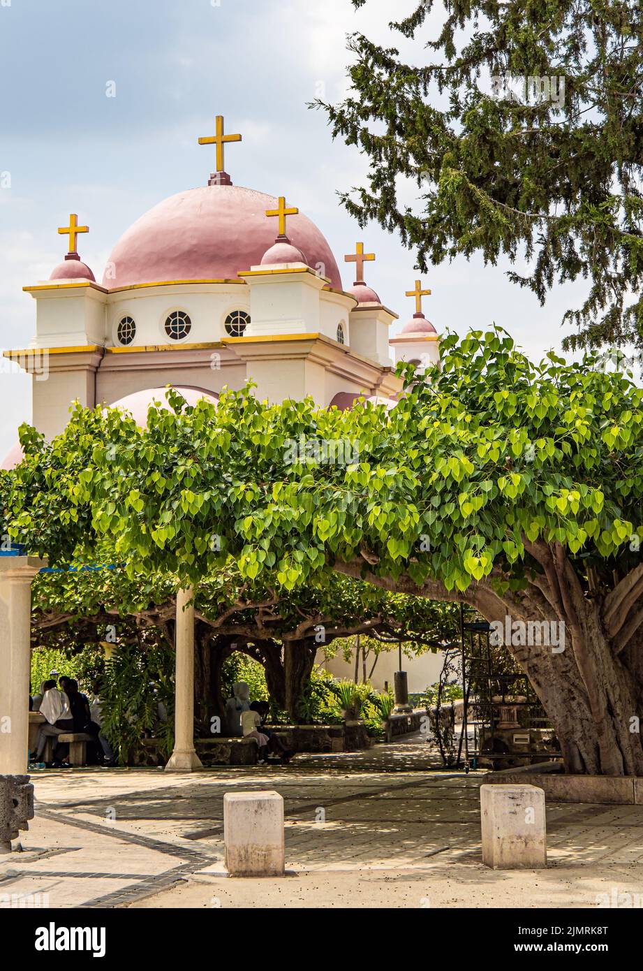 Pink domes and snow-white walls Stock Photo - Alamy
