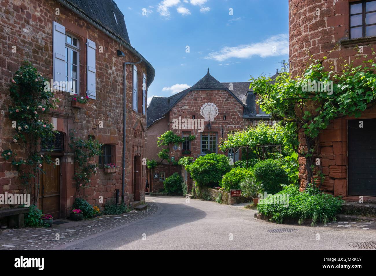 View of the historic red sandstone town of Collonges-la-Rouge Stock ...
