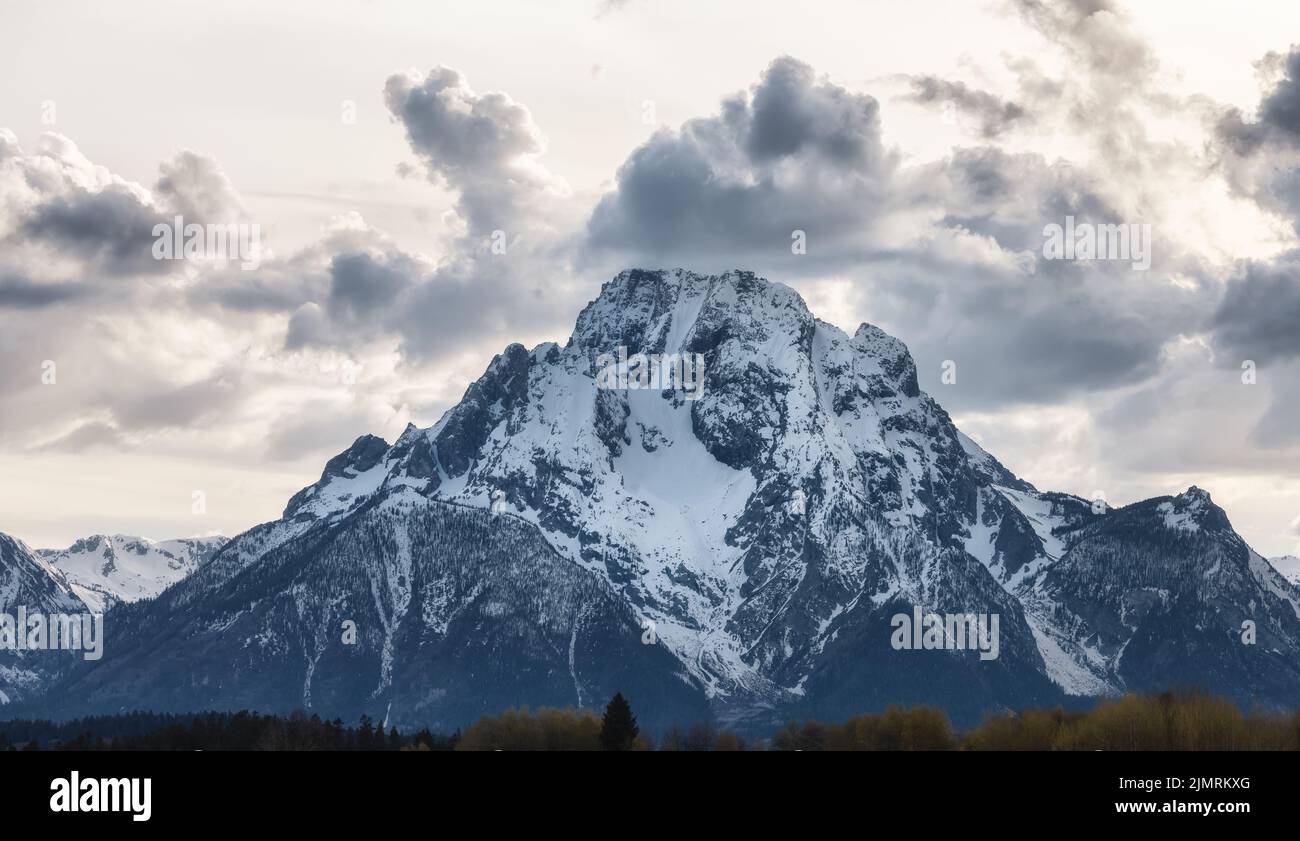 Snow Covered Mountains in American Landscape. Spring Season. Grand ...