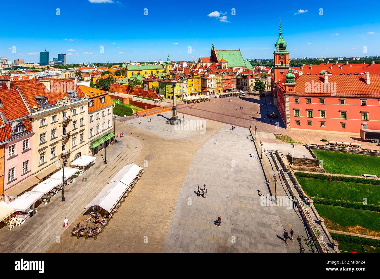 Warsaw, capital of Poland castle square aerial view Stock Photo - Alamy