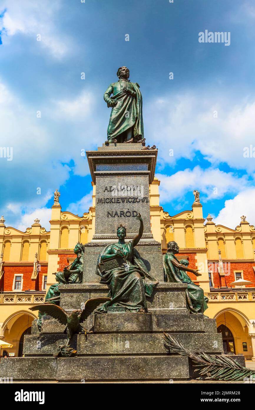Krakow, Poland main market square monument Stock Photo - Alamy