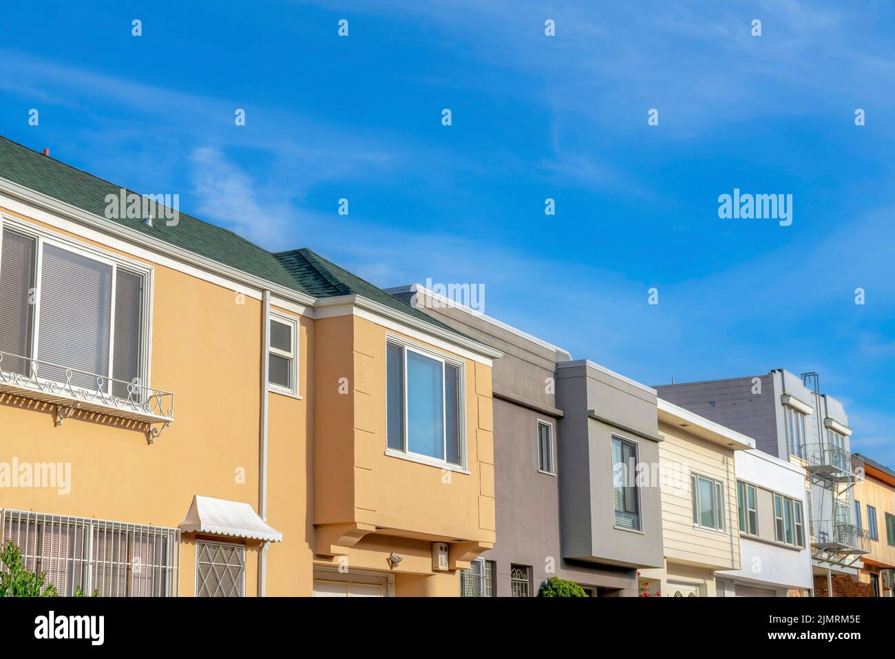 Complex houses exterior with different structures in San Francisco ...