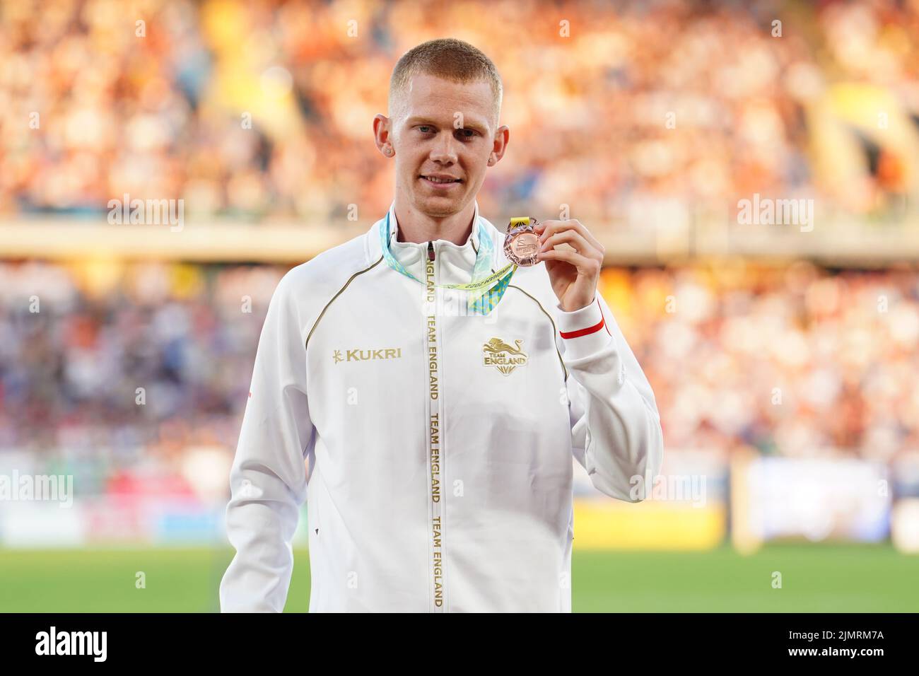 England’s Ben Pattison with his Gold Medal after the Men’s 800m Final ...
