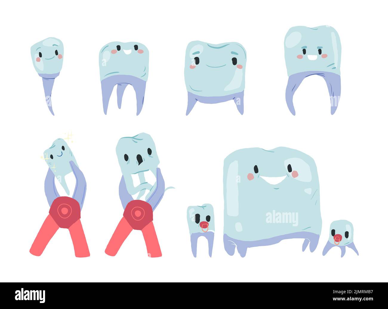 Clean teeth with mouthwash in flat design. Smiling teeth cartoon dental ...