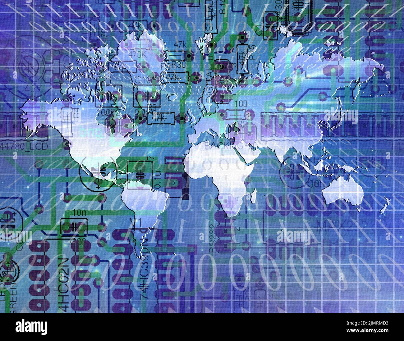 Internet World with binary code. 3D rendering Stock Photo - Alamy