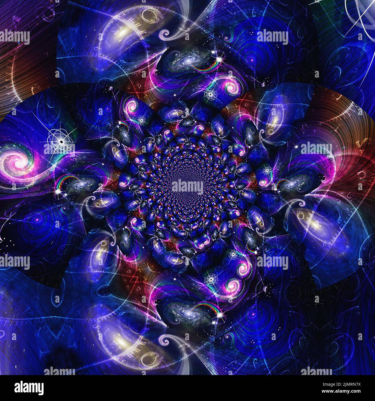 Digitally Rendered Abstract Fractal Galaxy Image. 3D rendering Stock ...