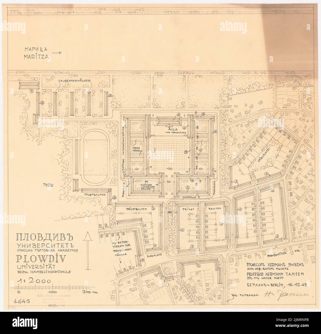 Jansen Hermann (1869-1945), Planning for Plowdiw (16.12.1943 ...