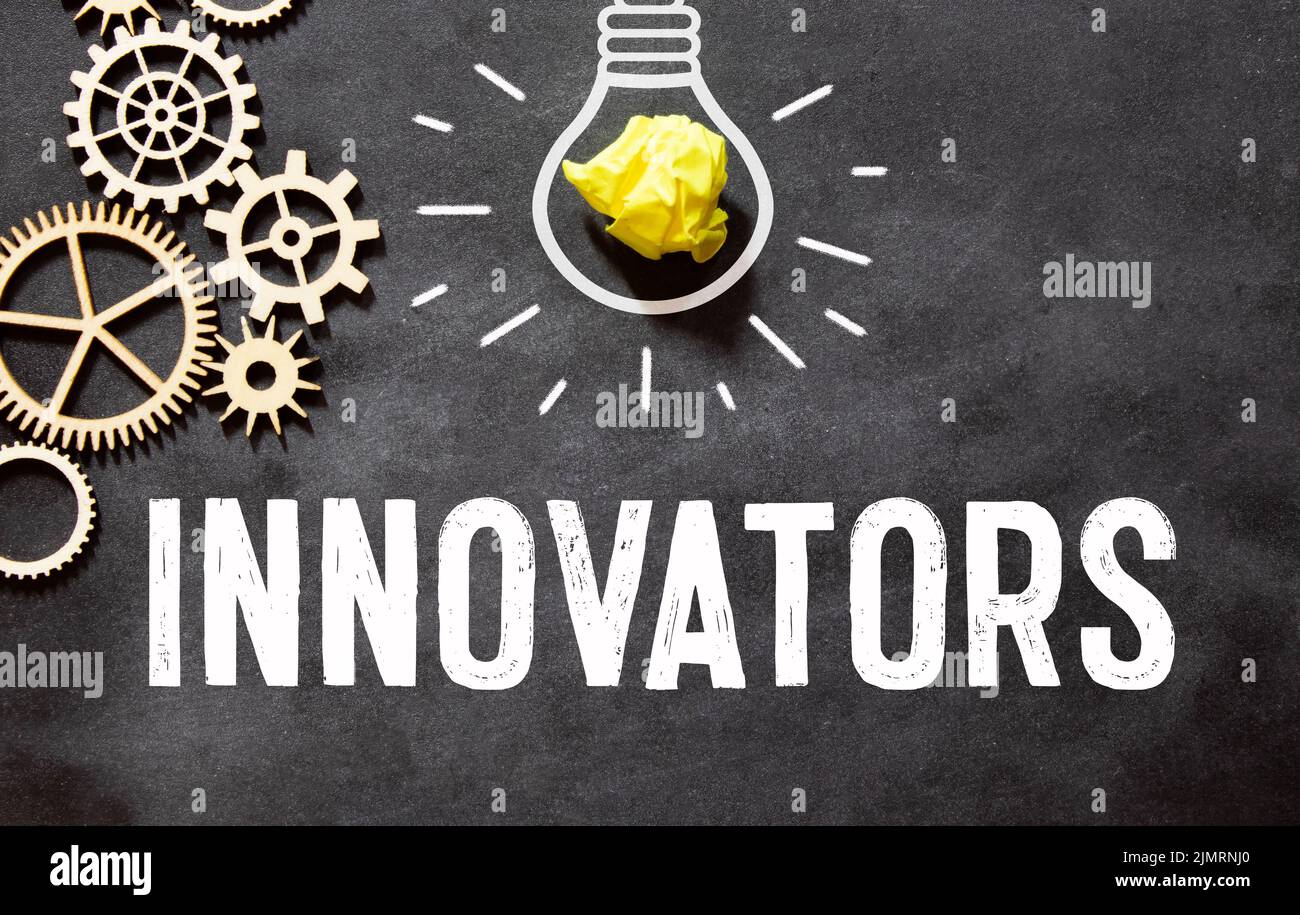 the word innovation handwritten on a blackboard Stock Photo - Alamy