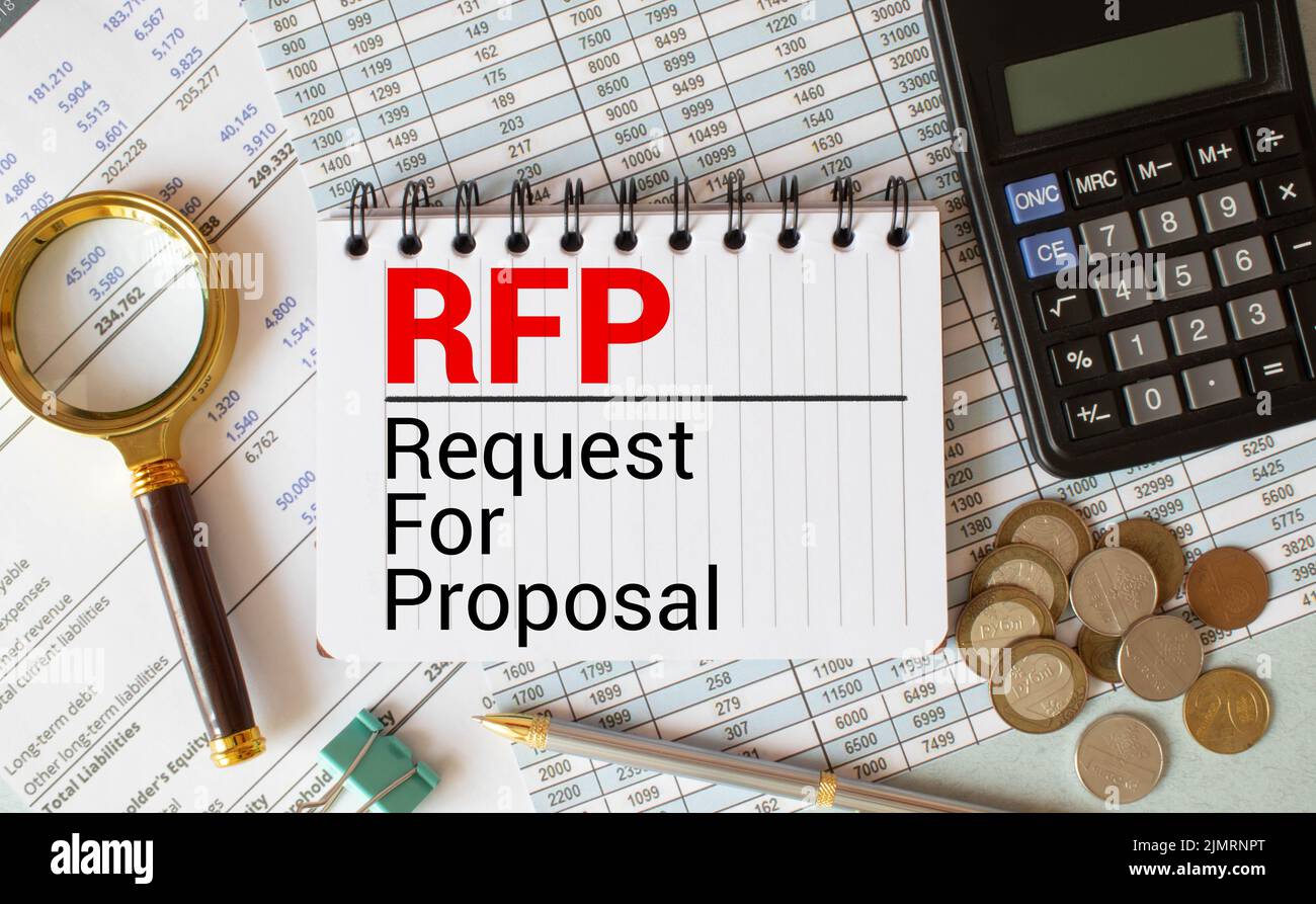 RFP- Request For Proposal written in notebook Stock Photo - Alamy