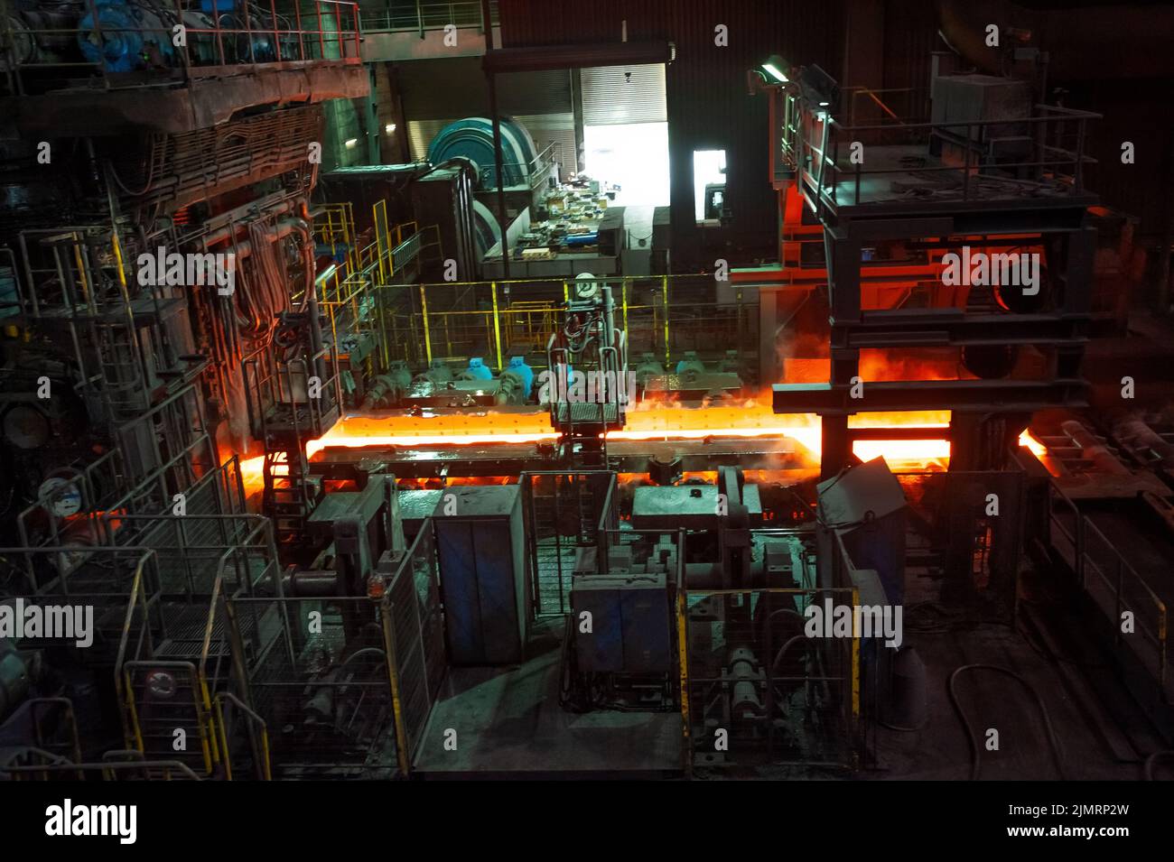 Metallurgical factory in Germany, hot rolled metal conveyor, sheet ...