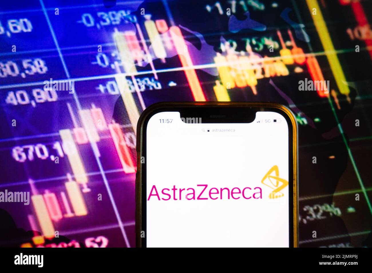 KONSKIE, POLAND - August 07, 2022: Smartphone displaying logo of ...