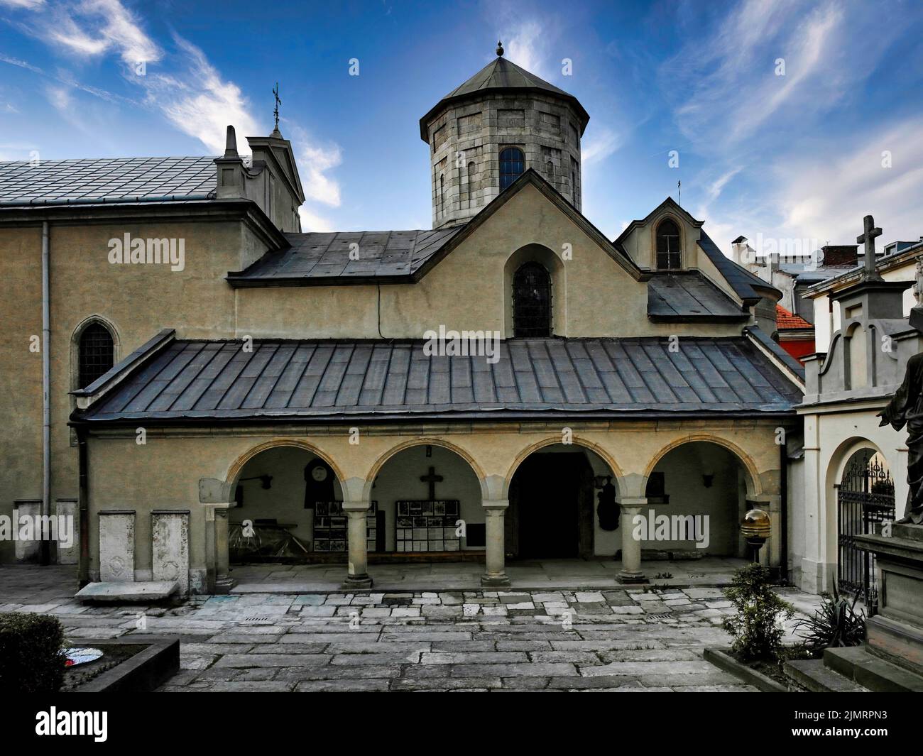 The pretty Ukrainian city of Lviv with its churches and palaces in the ...