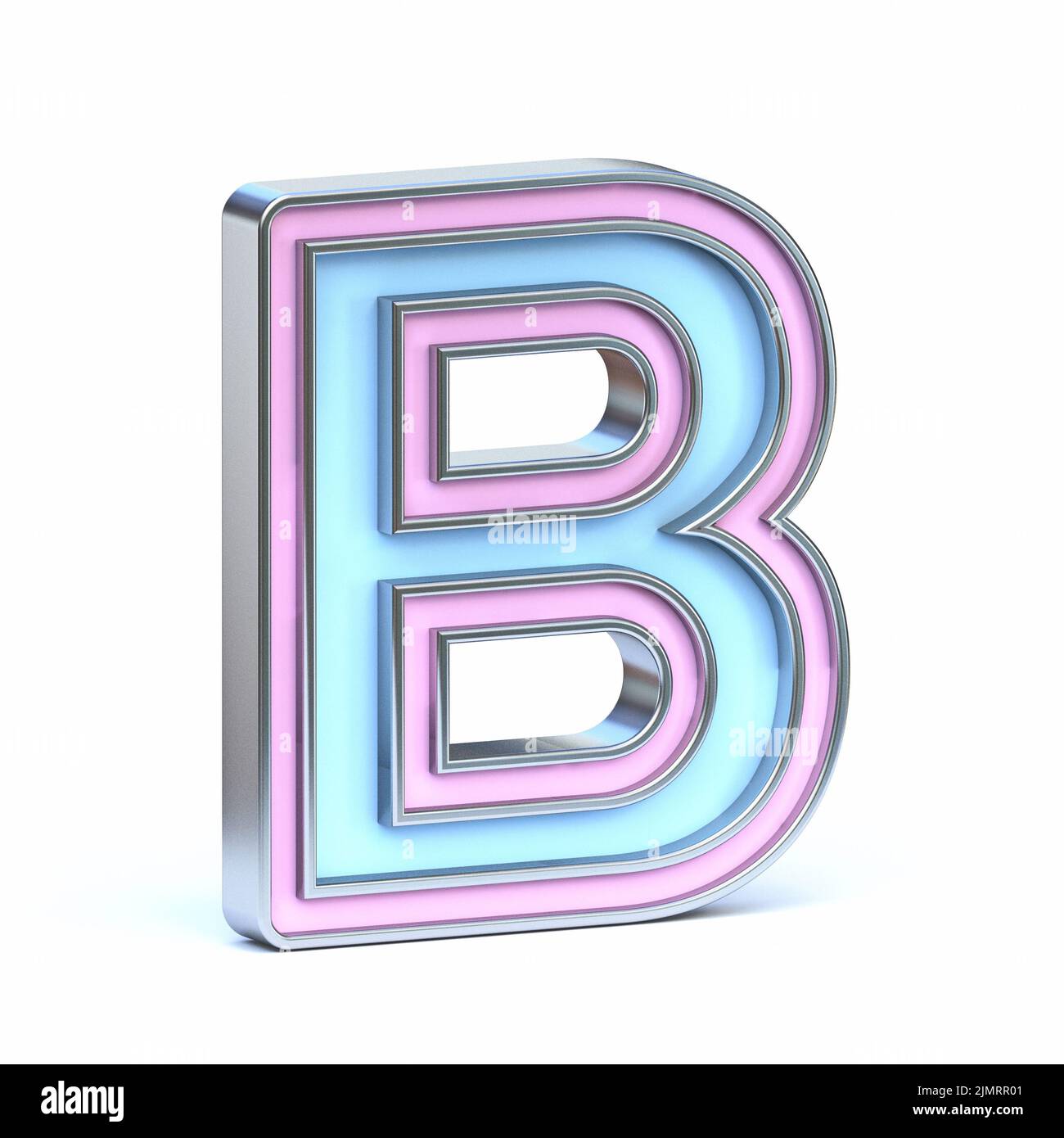 Blue and pink metal font Letter B 3D Stock Photo - Alamy