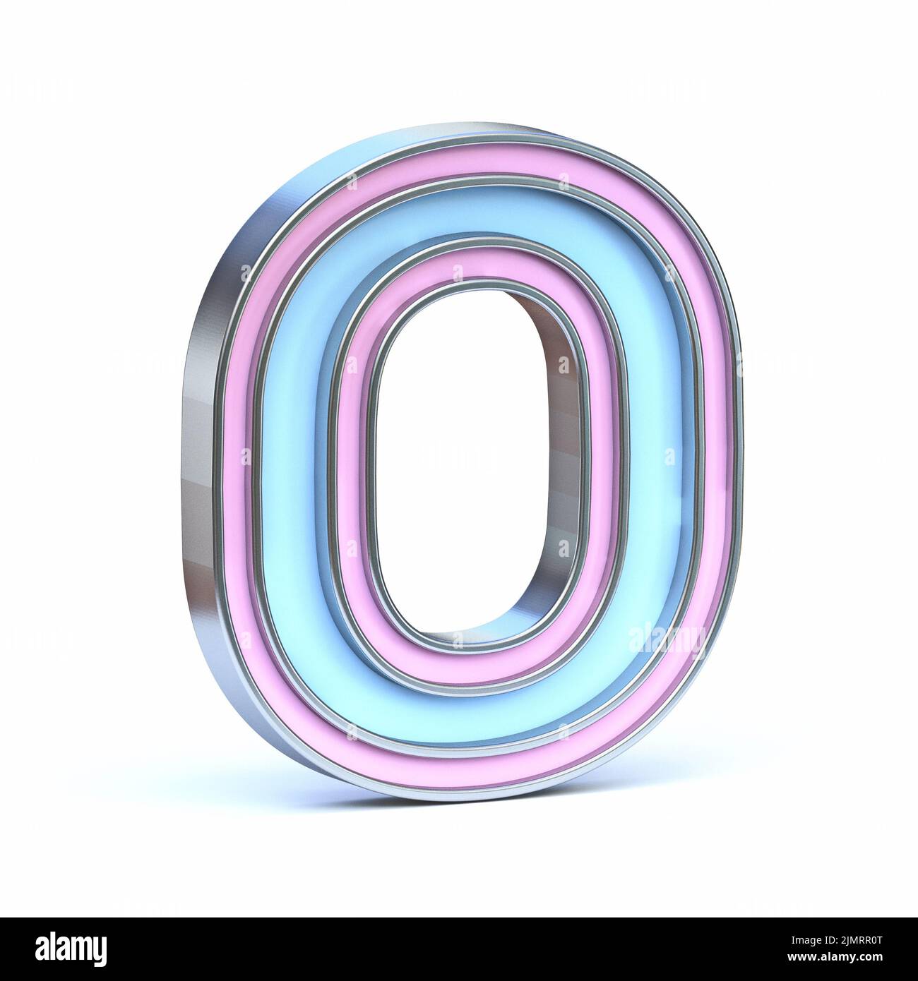 Blue and pink metal font Letter O 3D Stock Photo - Alamy