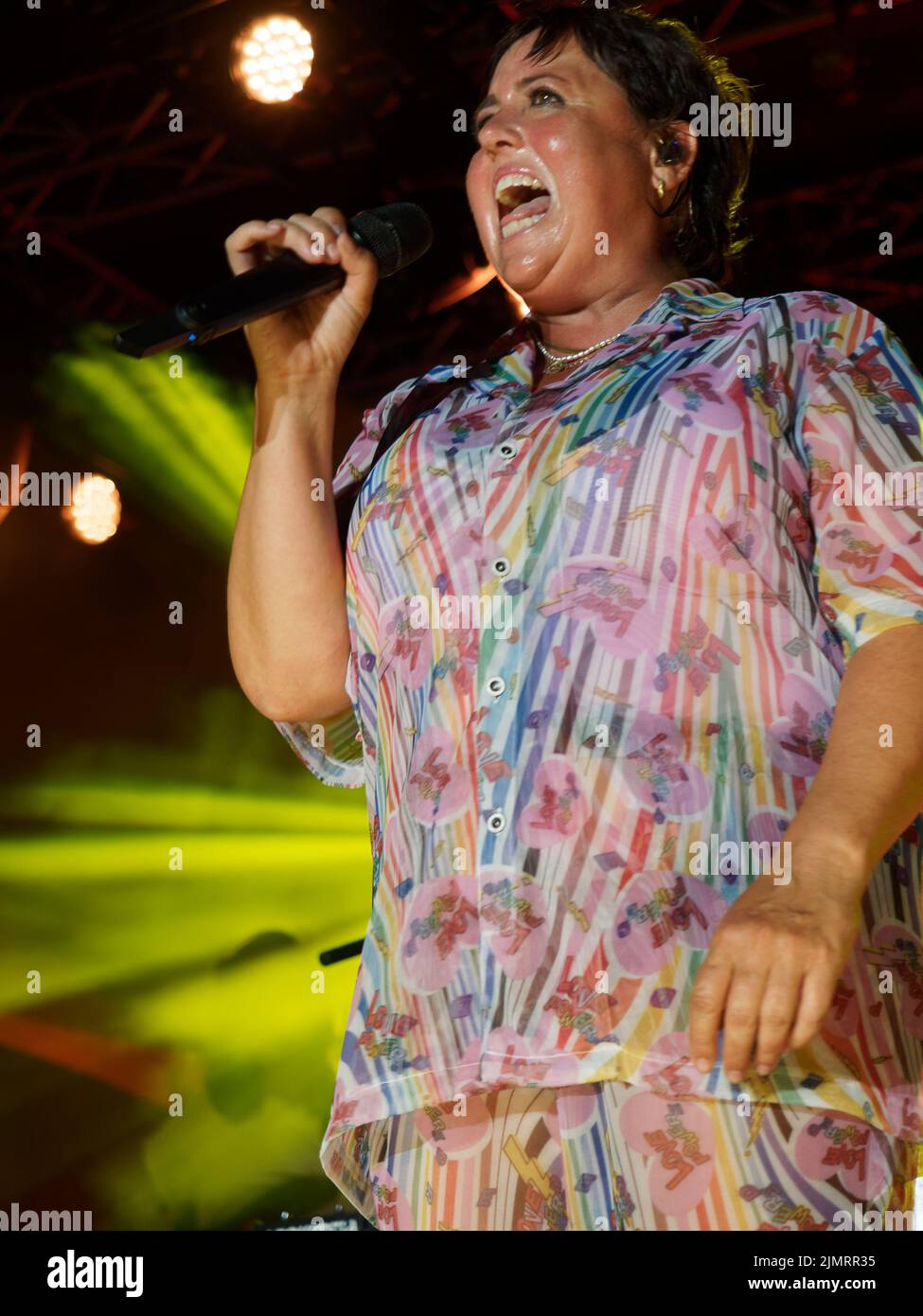 French Canadian singer-songwriter Ariane Moffatt performs on stage in ...