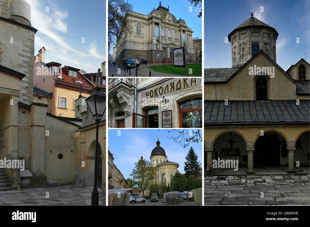 The pretty Ukrainian city of Lviv with its churches and palaces in the ...