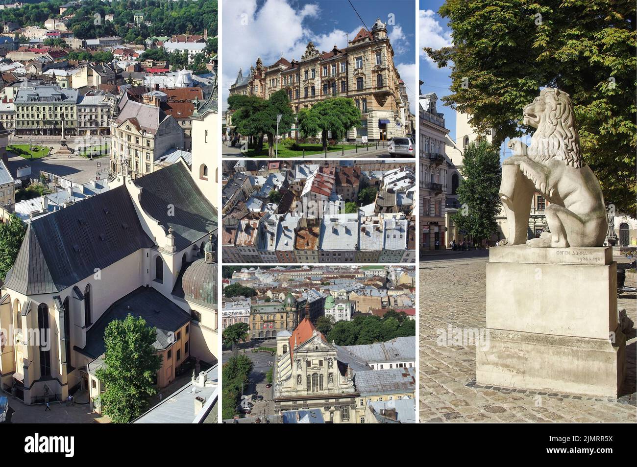 The pretty Ukrainian city of Lviv with its churches and palaces in the ...