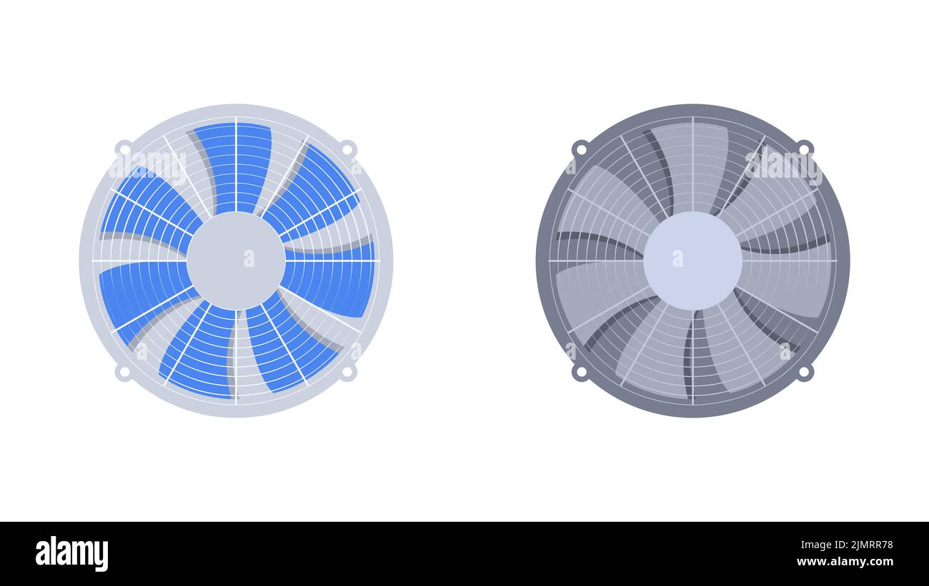 Industrial electric fan or ventilation vector illustration on white ...