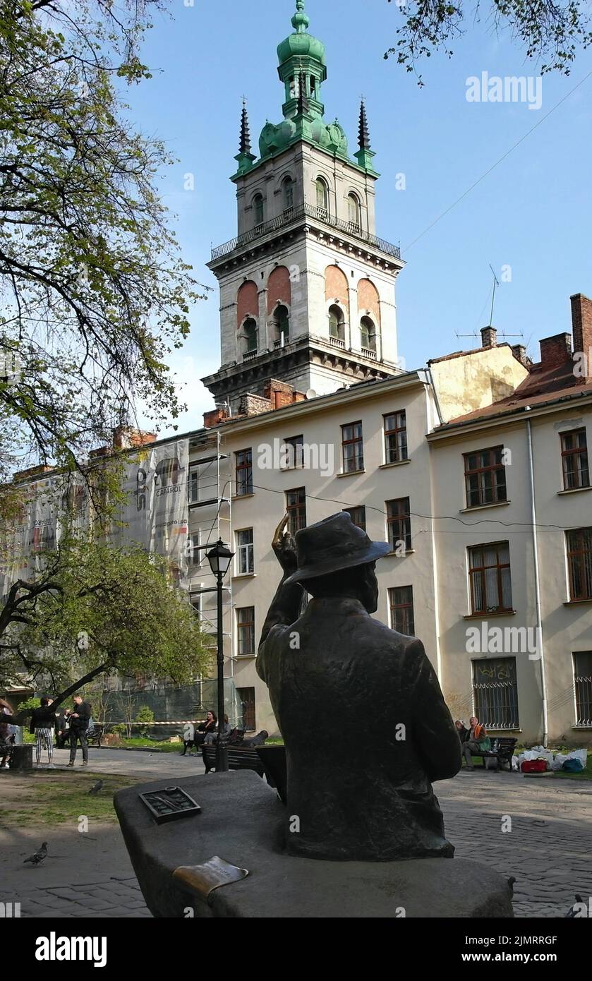 The pretty Ukrainian city of Lviv with its churches and palaces in the ...