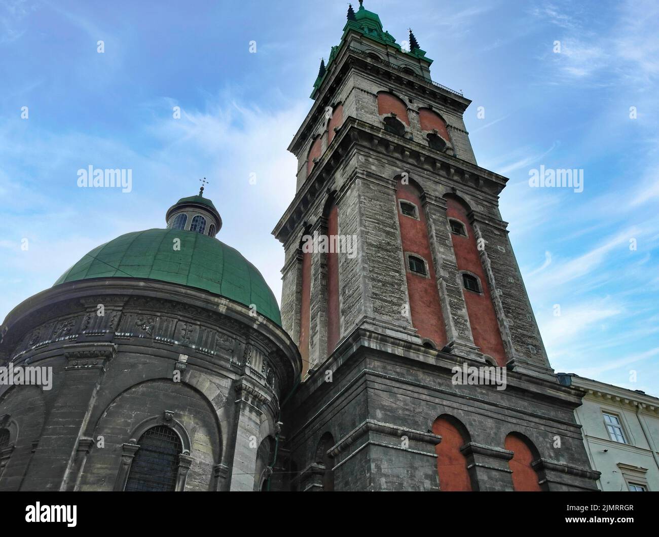 The pretty Ukrainian city of Lviv with its churches and palaces in the ...