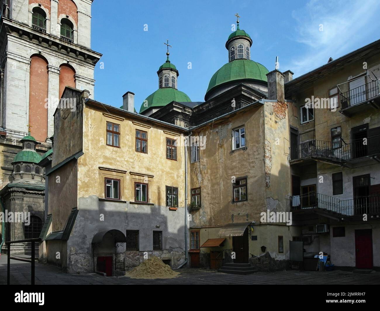 The pretty Ukrainian city of Lviv with its churches and palaces in the ...