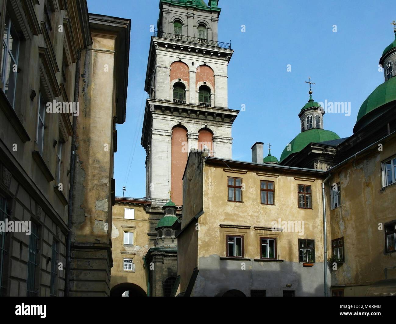 The pretty Ukrainian city of Lviv with its churches and palaces in the ...