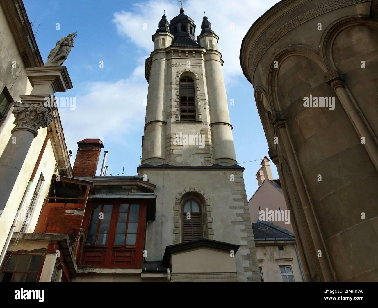 The pretty Ukrainian city of Lviv with its churches and palaces in the ...