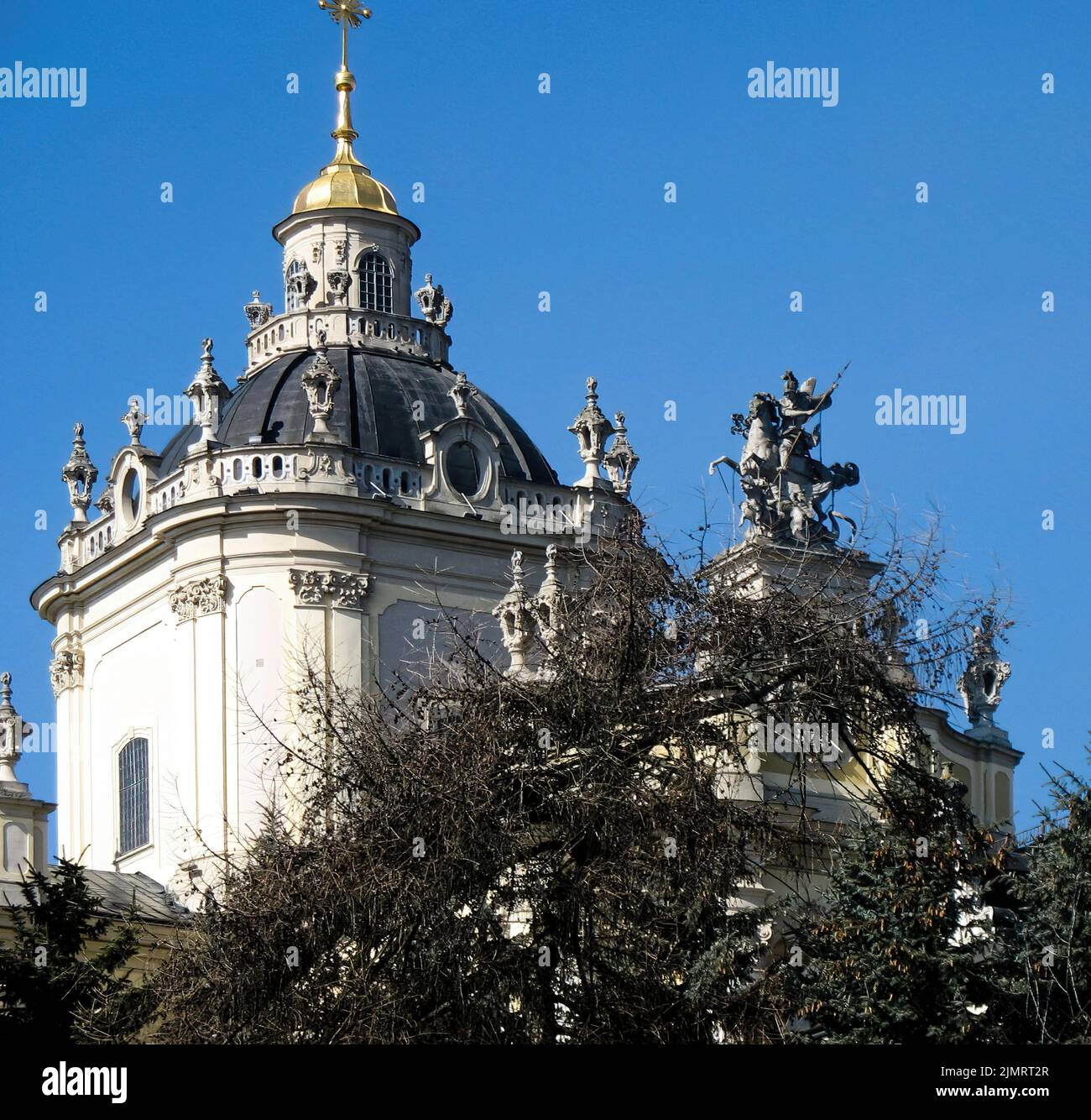 The pretty Ukrainian city of Lviv with its churches and palaces in the ...
