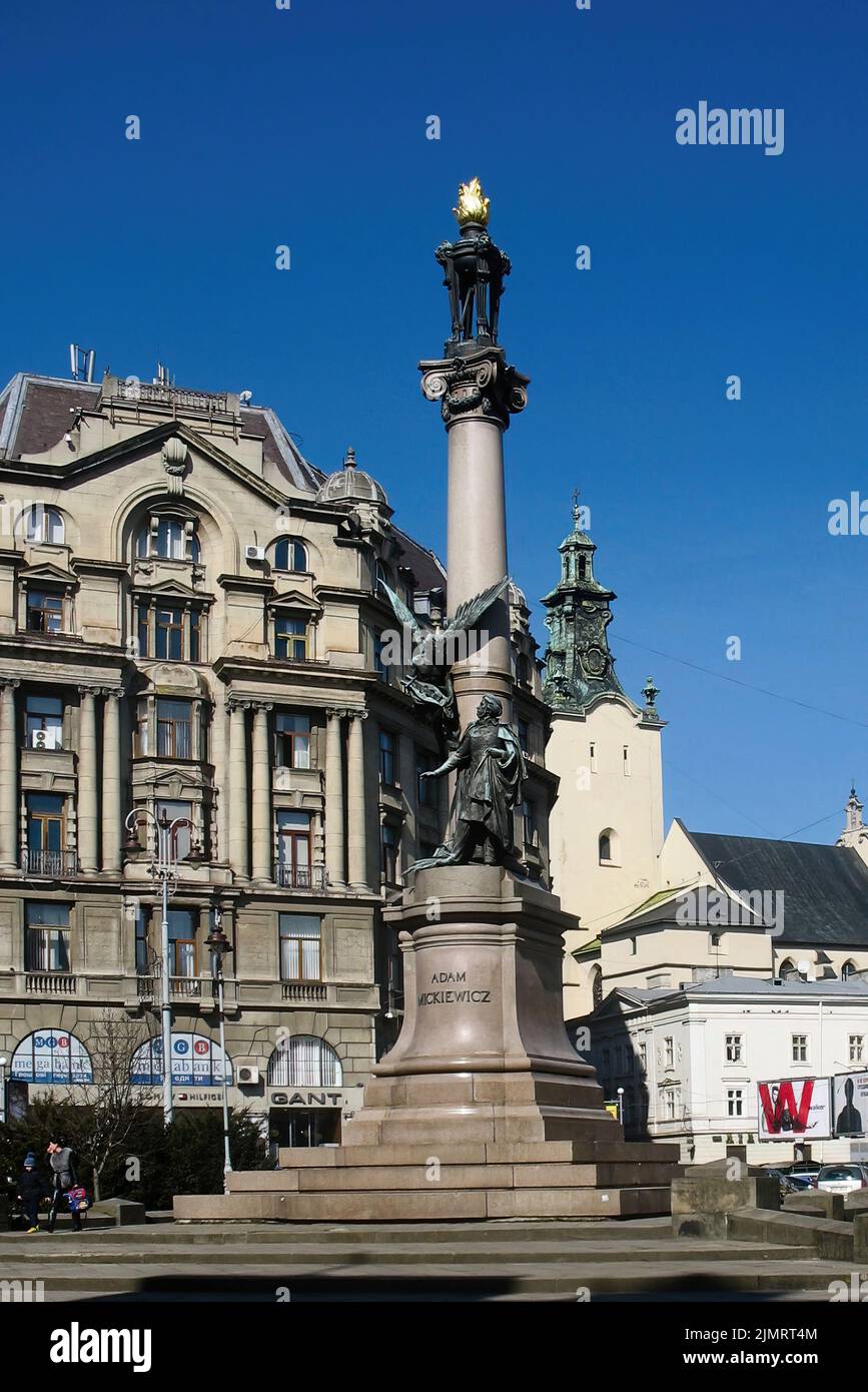 The pretty Ukrainian city of Lviv with its churches and palaces in the ...