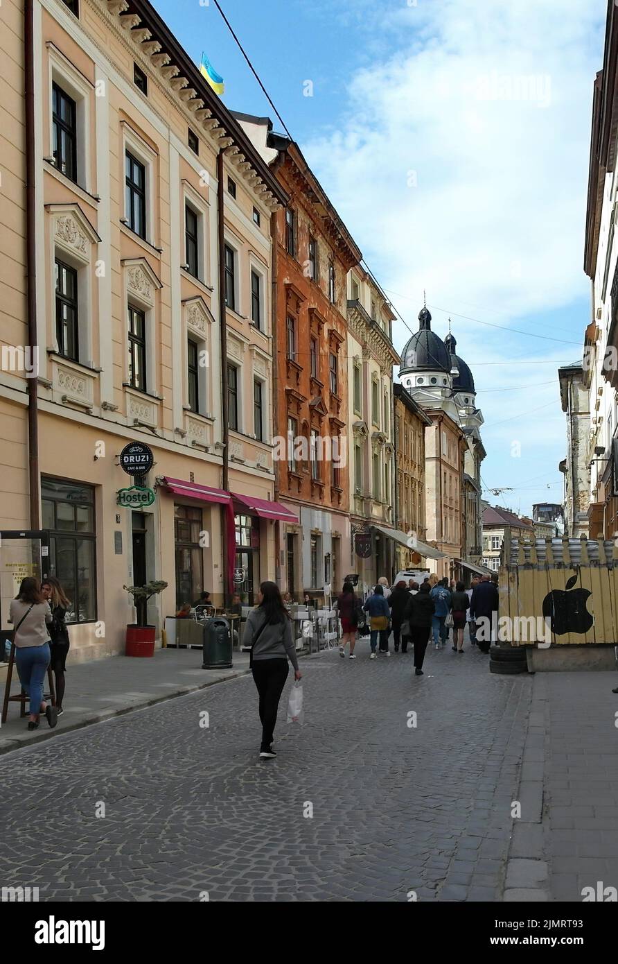 The pretty Ukrainian city of Lviv with its churches and palaces in the ...
