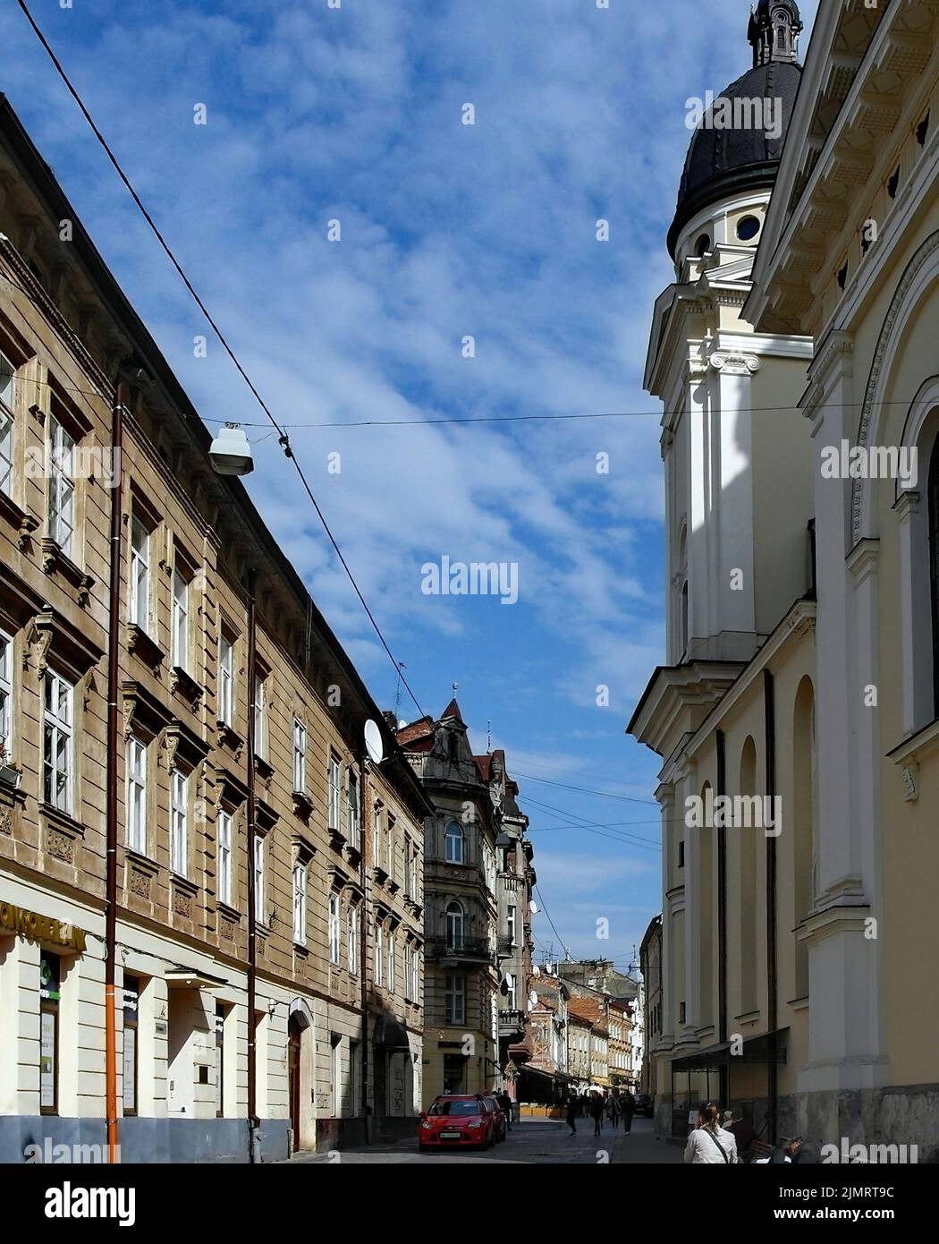 The pretty Ukrainian city of Lviv with its churches and palaces in the ...