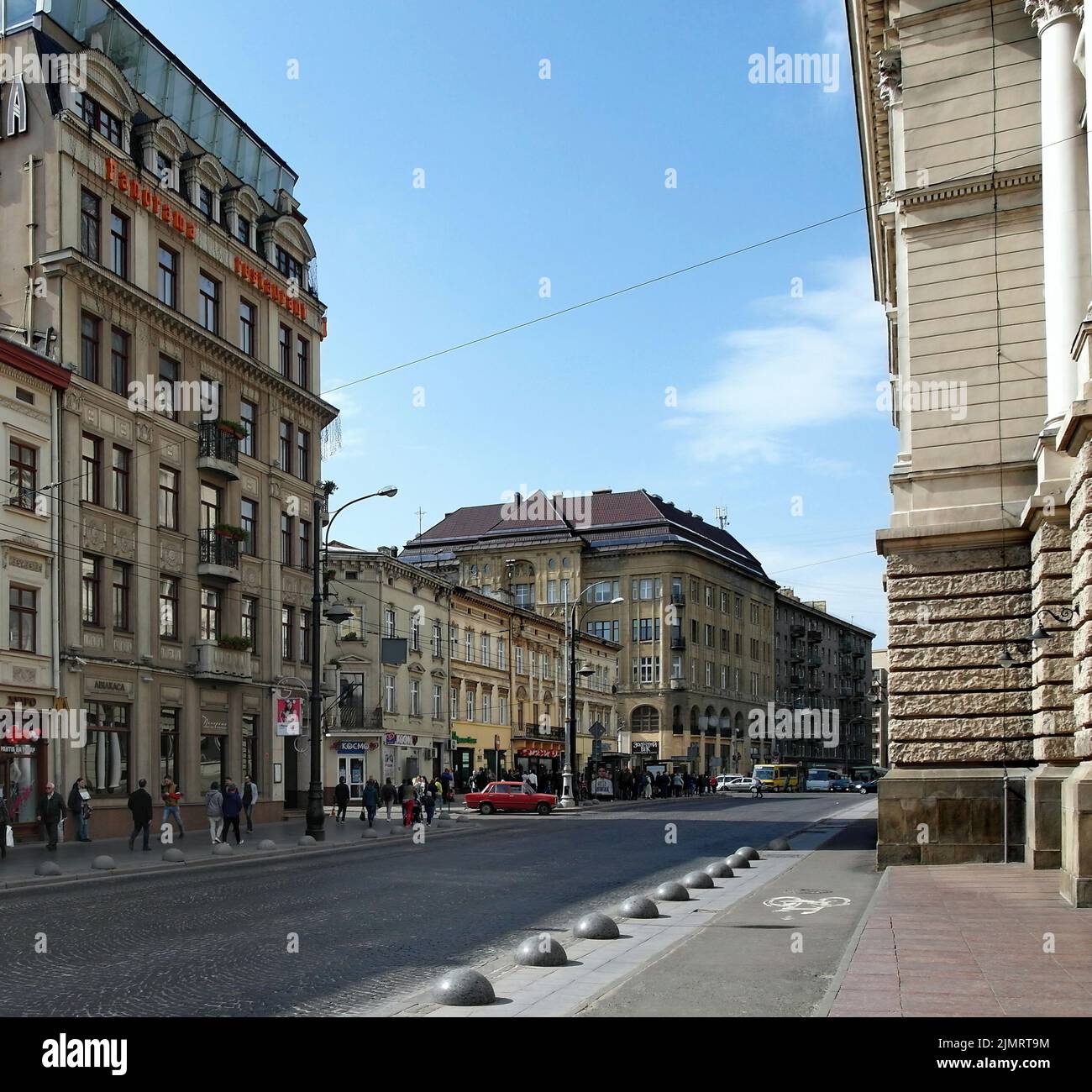 The pretty Ukrainian city of Lviv with its churches and palaces in the ...