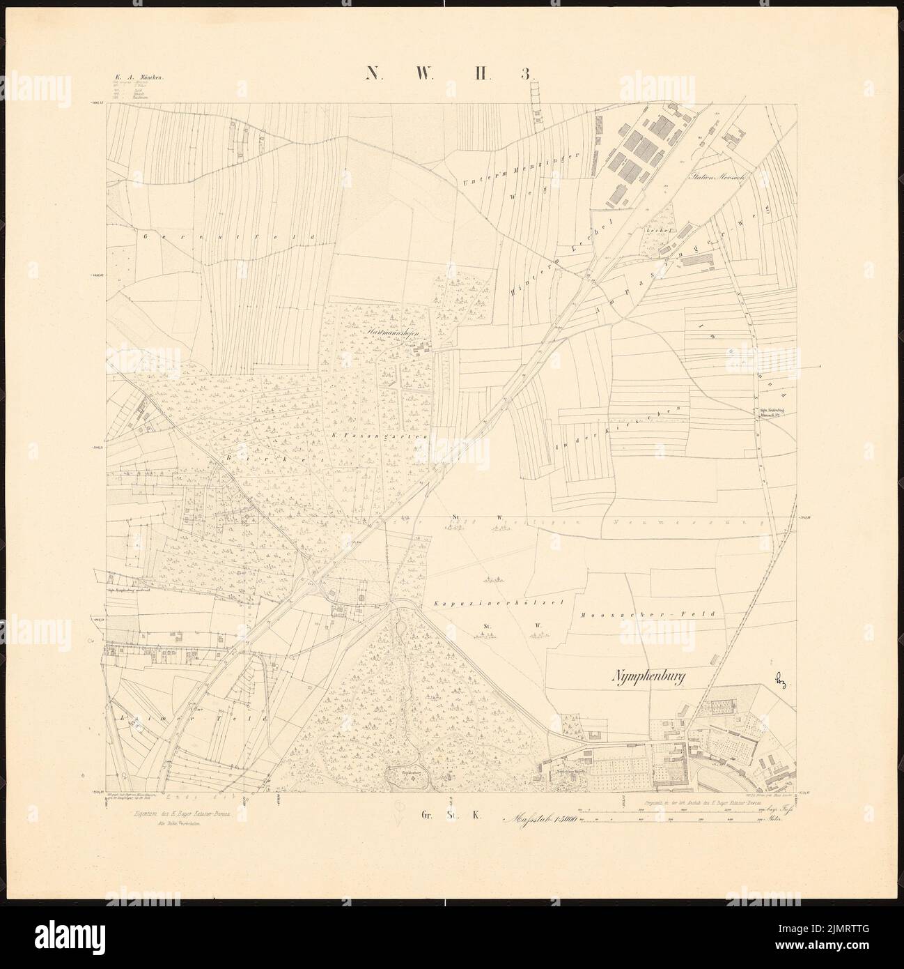 Jansen Hermann (1869-1945), Building Plan Munich-Hirschau (1913 ...