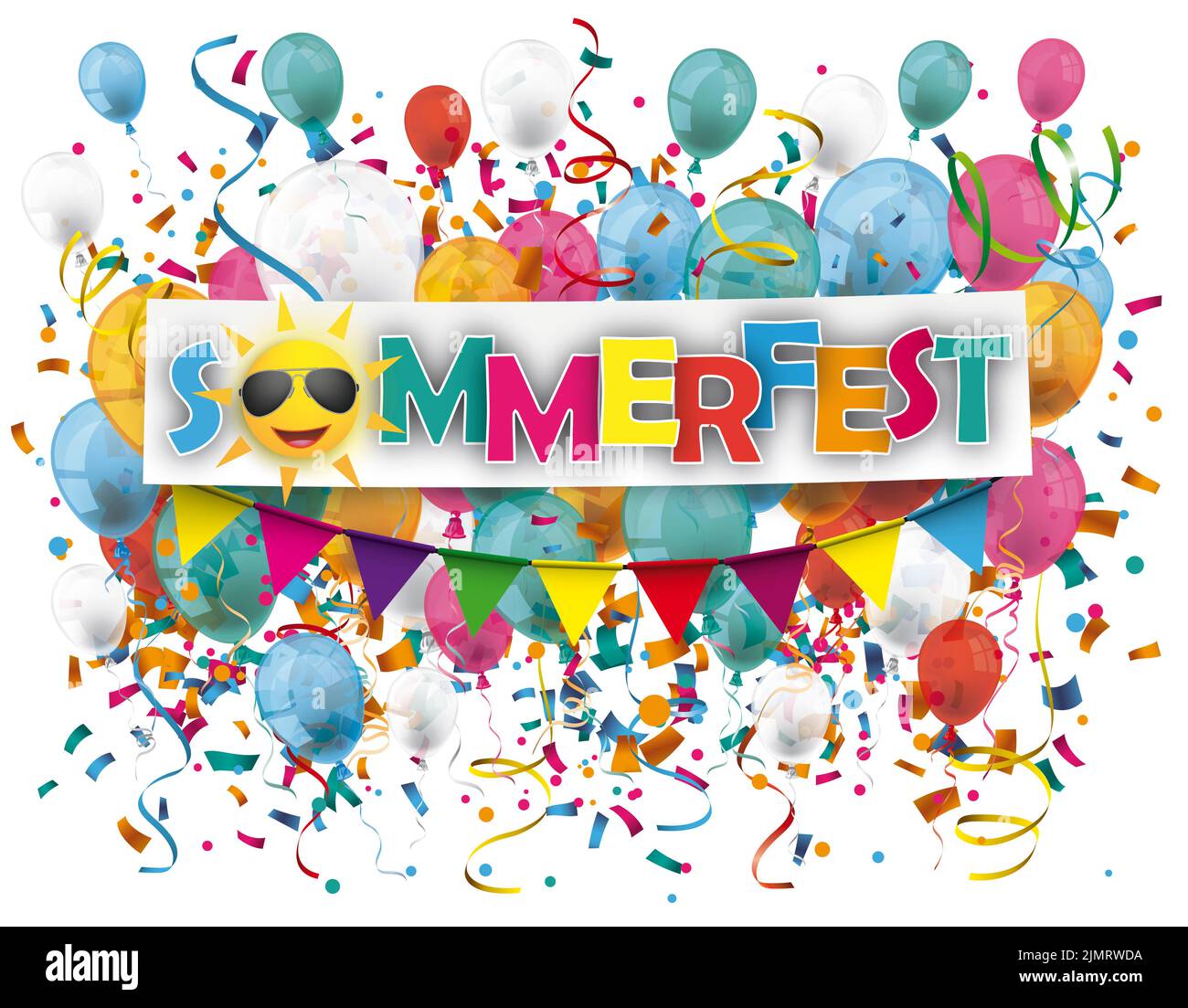 Sommerfest Balloons Confetti Stock Photo - Alamy