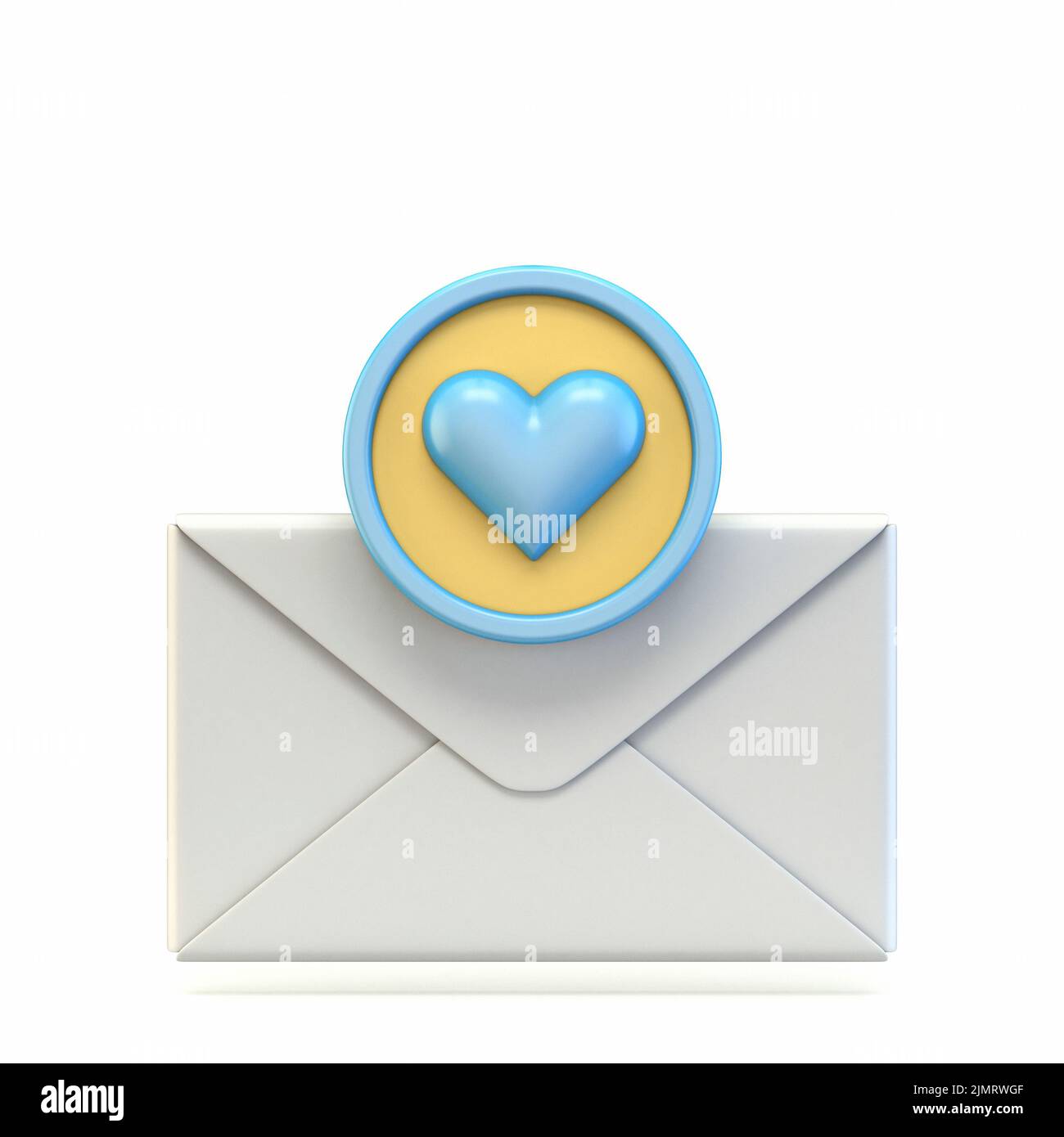 Mail icon with heart sign 3D Stock Photo - Alamy