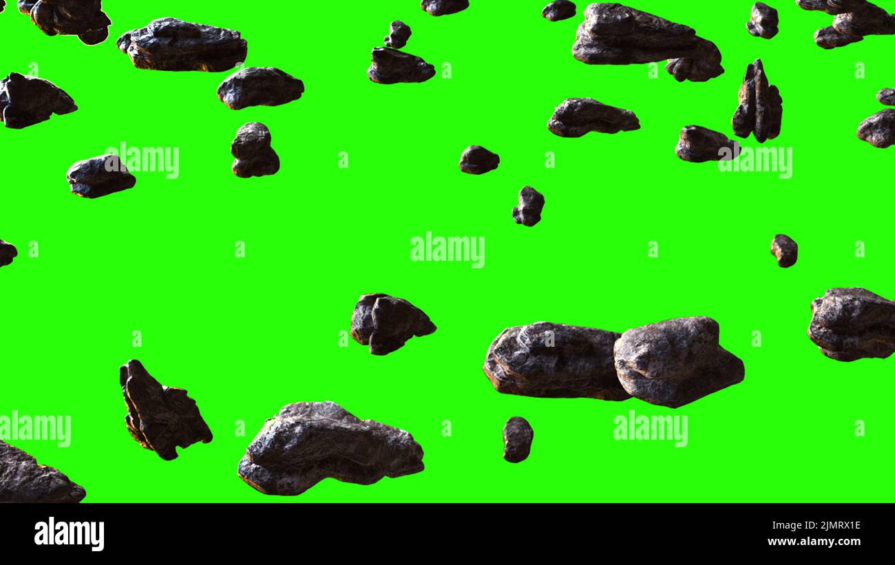 Asteroids with green screen Stock Photo - Alamy