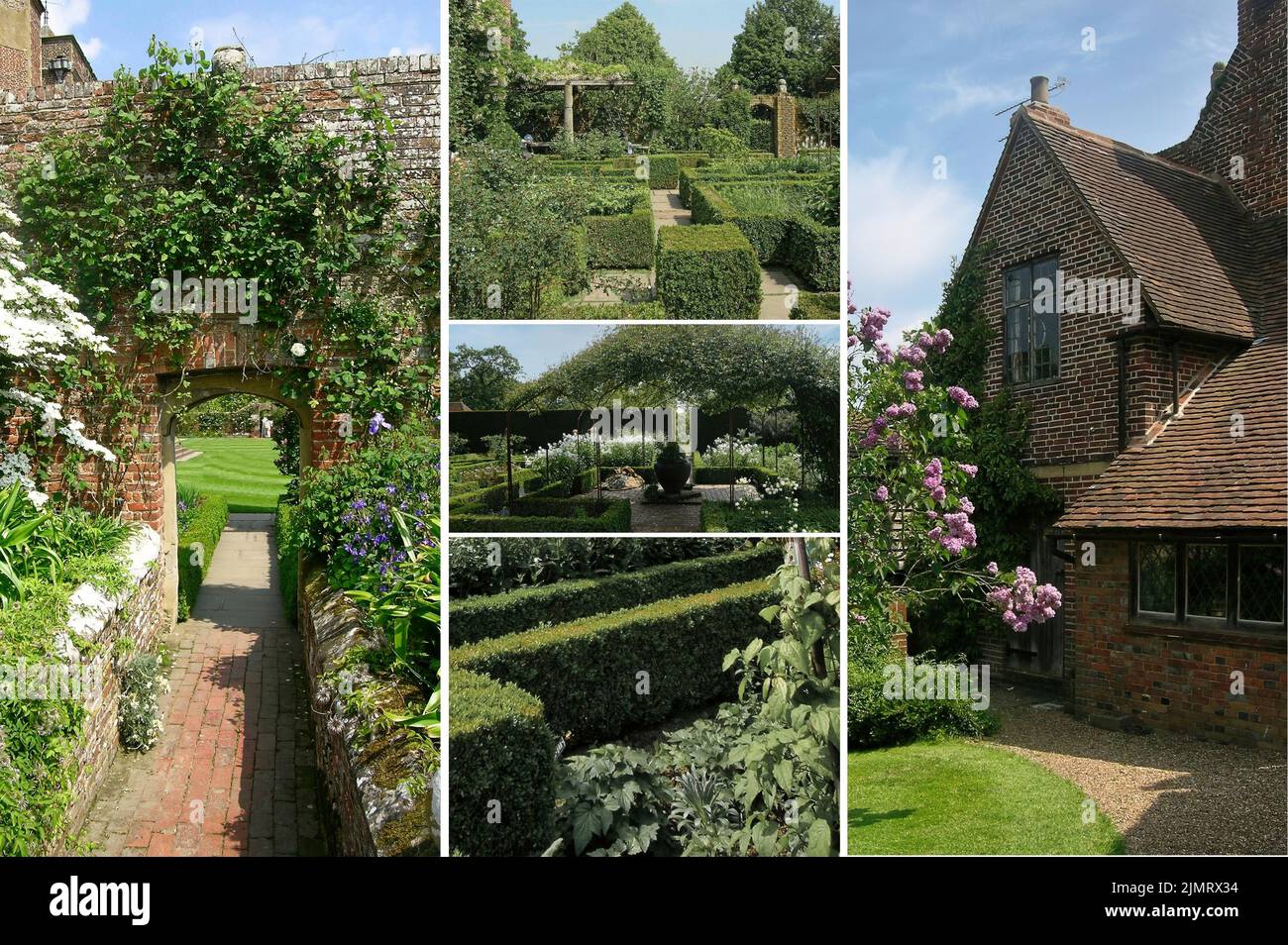 The Elizabethan tower at Sissinghurst in summer, one of the most famous ...