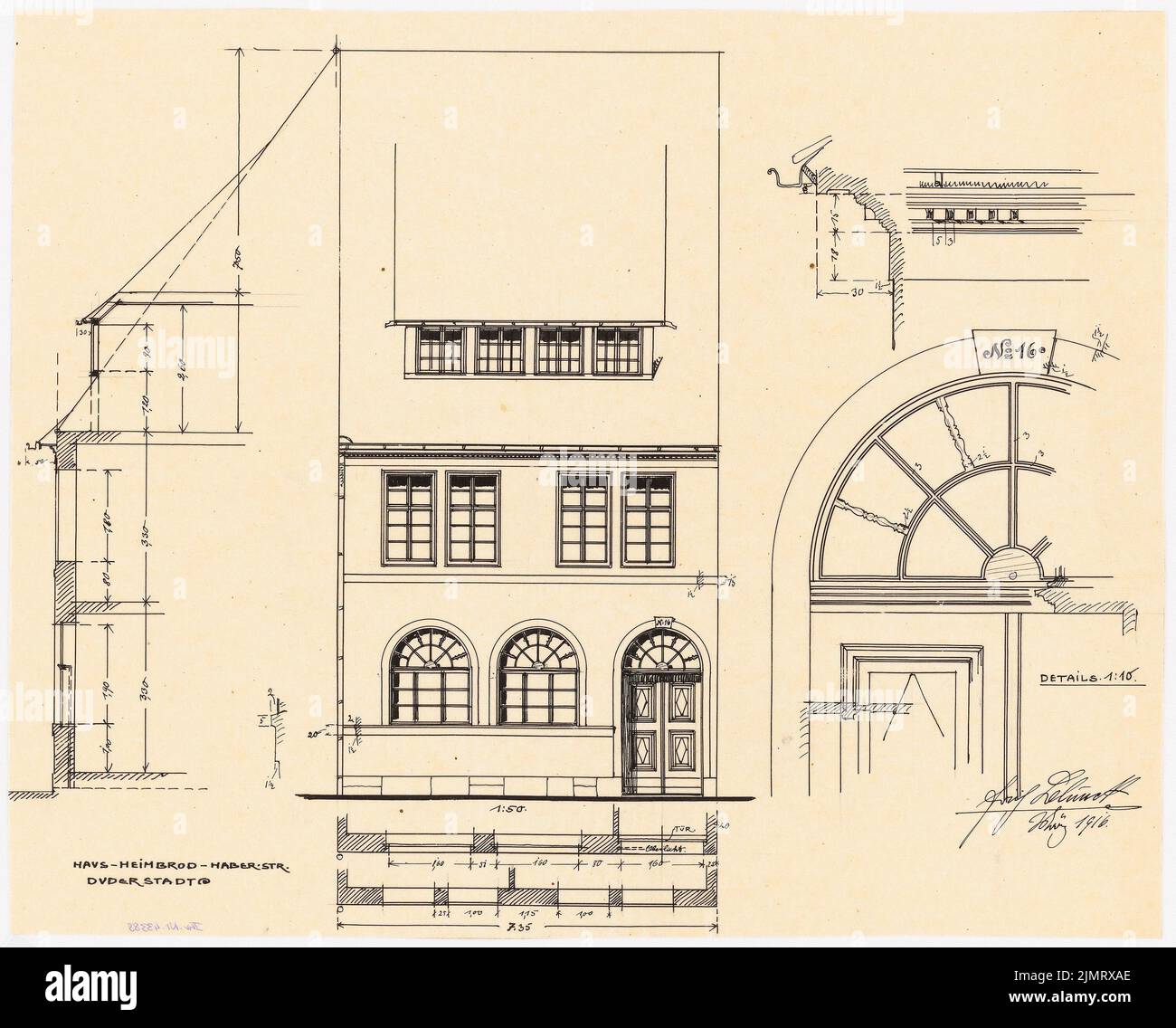 Blunck Erich (1872-1950), facades of the houses in Duderstadt (03.1916 ...