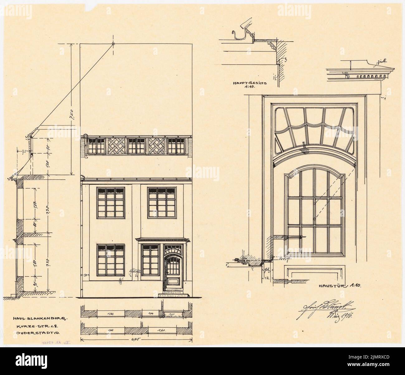 Blunck Erich (1872-1950), facades of the houses in Duderstadt (03.1916 ...