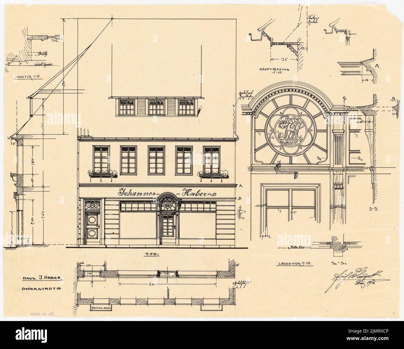 Blunck Erich (1872-1950), facades of the houses in Duderstadt (03.1916 ...
